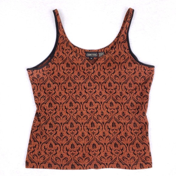 JEANNE PIERRE | Tops | Vintage Jeanne Pierre Metallic Damask Knit Tank ...
